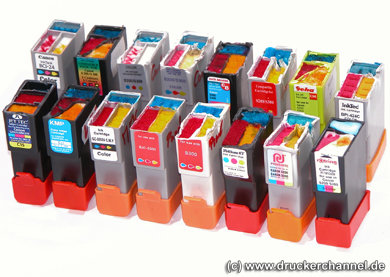 Schmier- und Wasserfestigkeit - Canon-BCI-24-Patronen-Test (Tintentest ...
